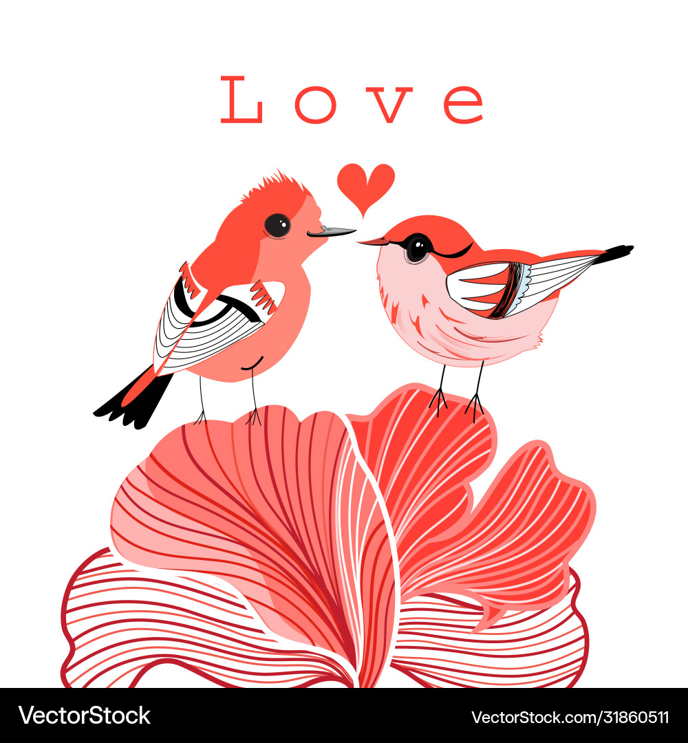 Graphic love birds Royalty Free Vector Image - VectorStock