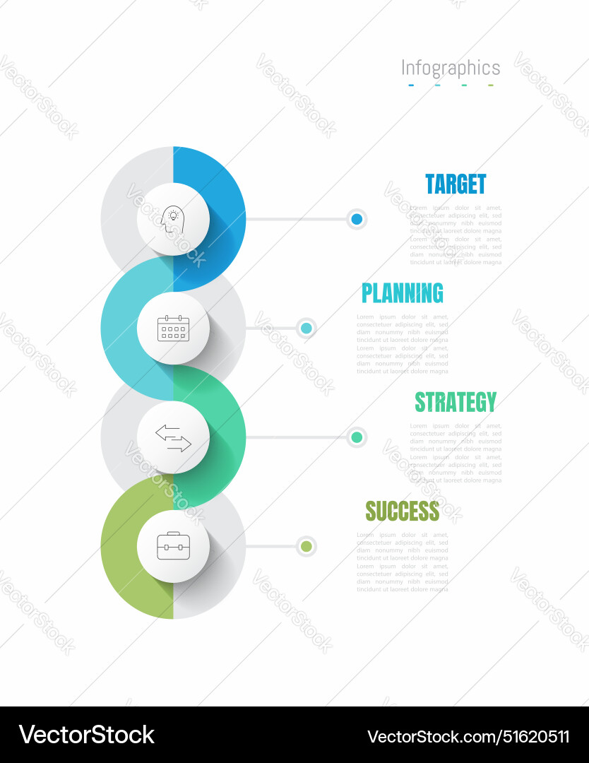 Infographic 4 options design elements Royalty Free Vector