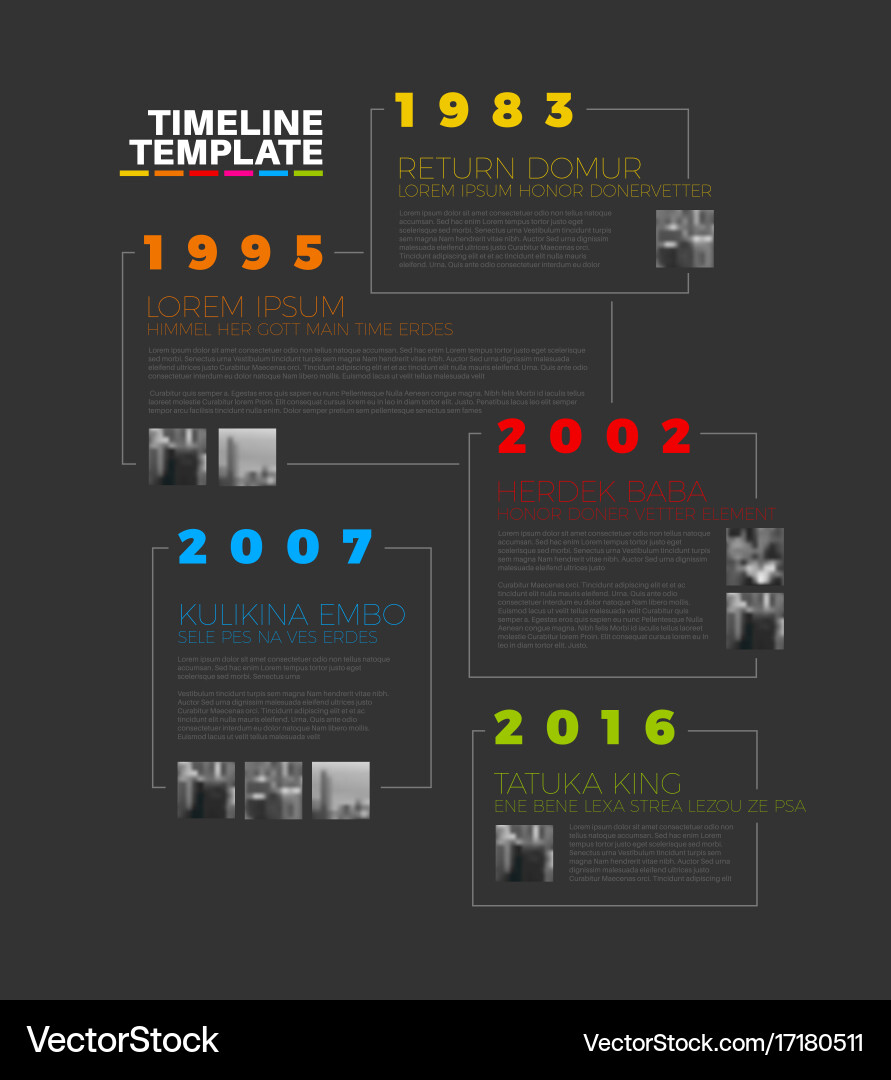 Infographic typography timeline report template Vector Image