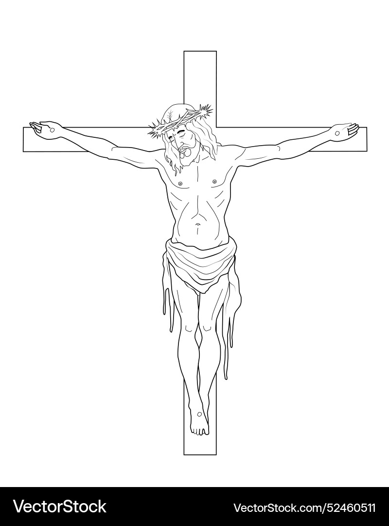 Jesus on the cross Royalty Free Vector Image - VectorStock