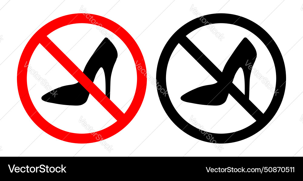 No high heels sign women not allowed Royalty Free Vector