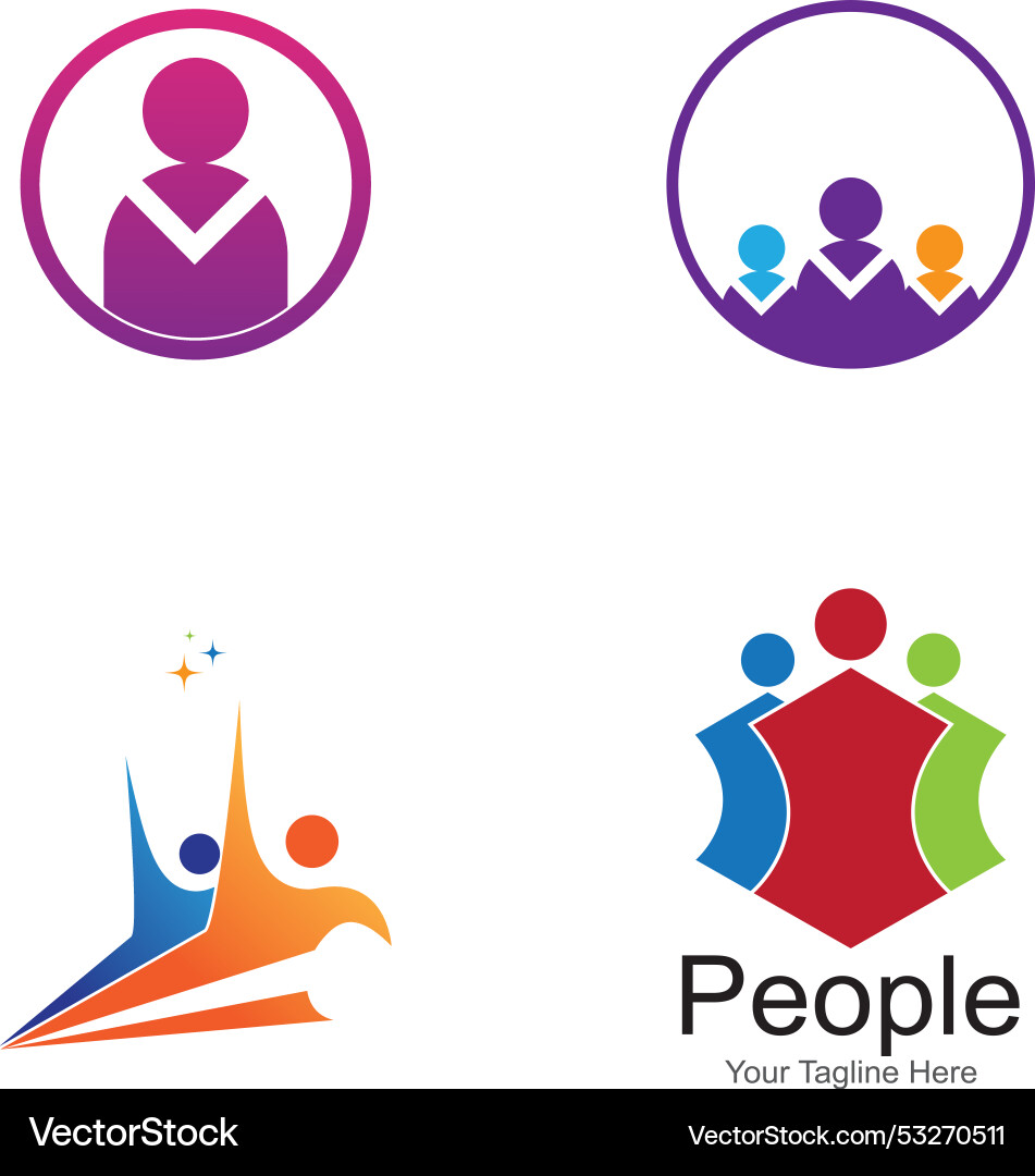 People logo Royalty Free Vector Image - VectorStock