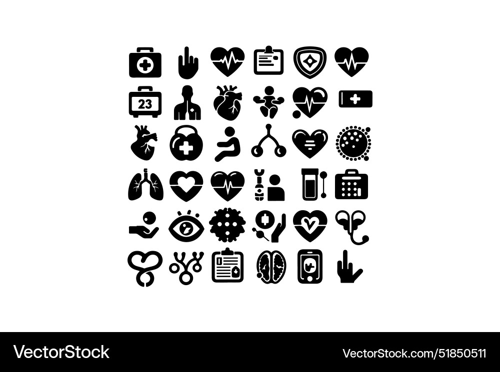 Professional health icons Royalty Free Vector Image