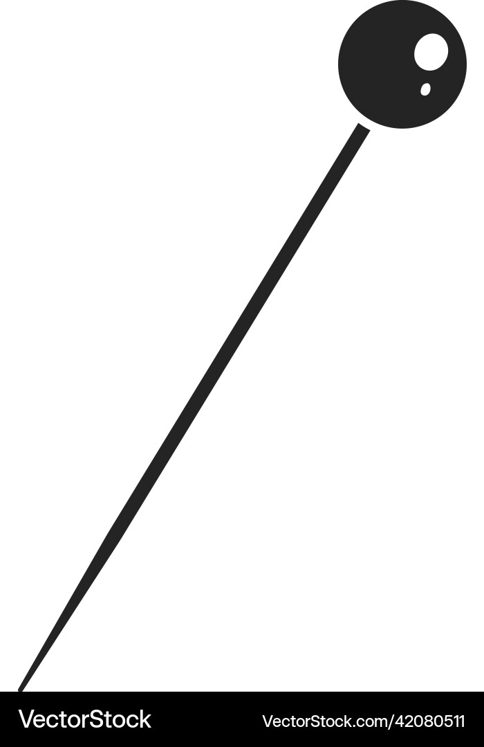 Sewing pin icon black fabric fixing tool Vector Image
