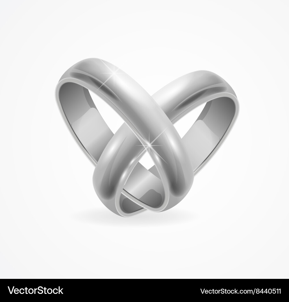 Silver wedding ring Royalty Free Vector Image - VectorStock