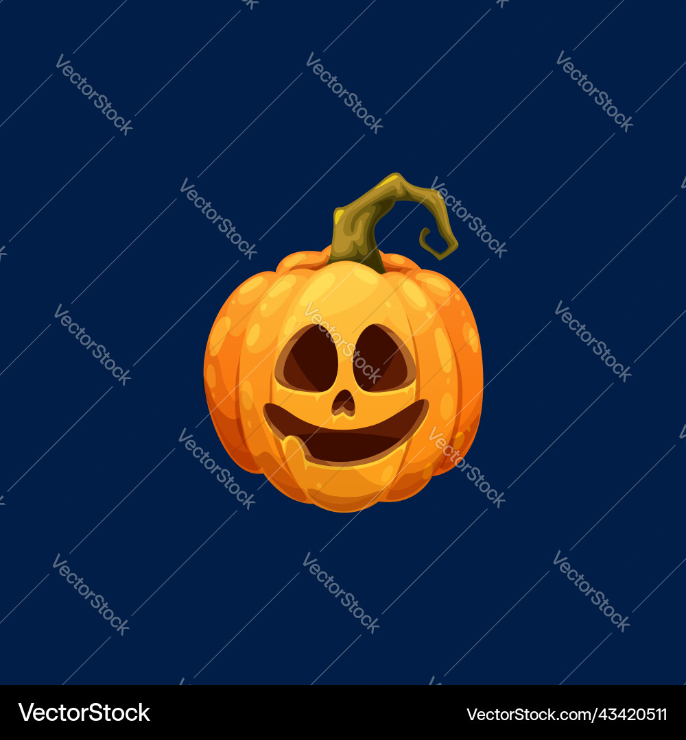 Smiling Jack-o'-Lantern Pumpkin Royalty Free Vector Image