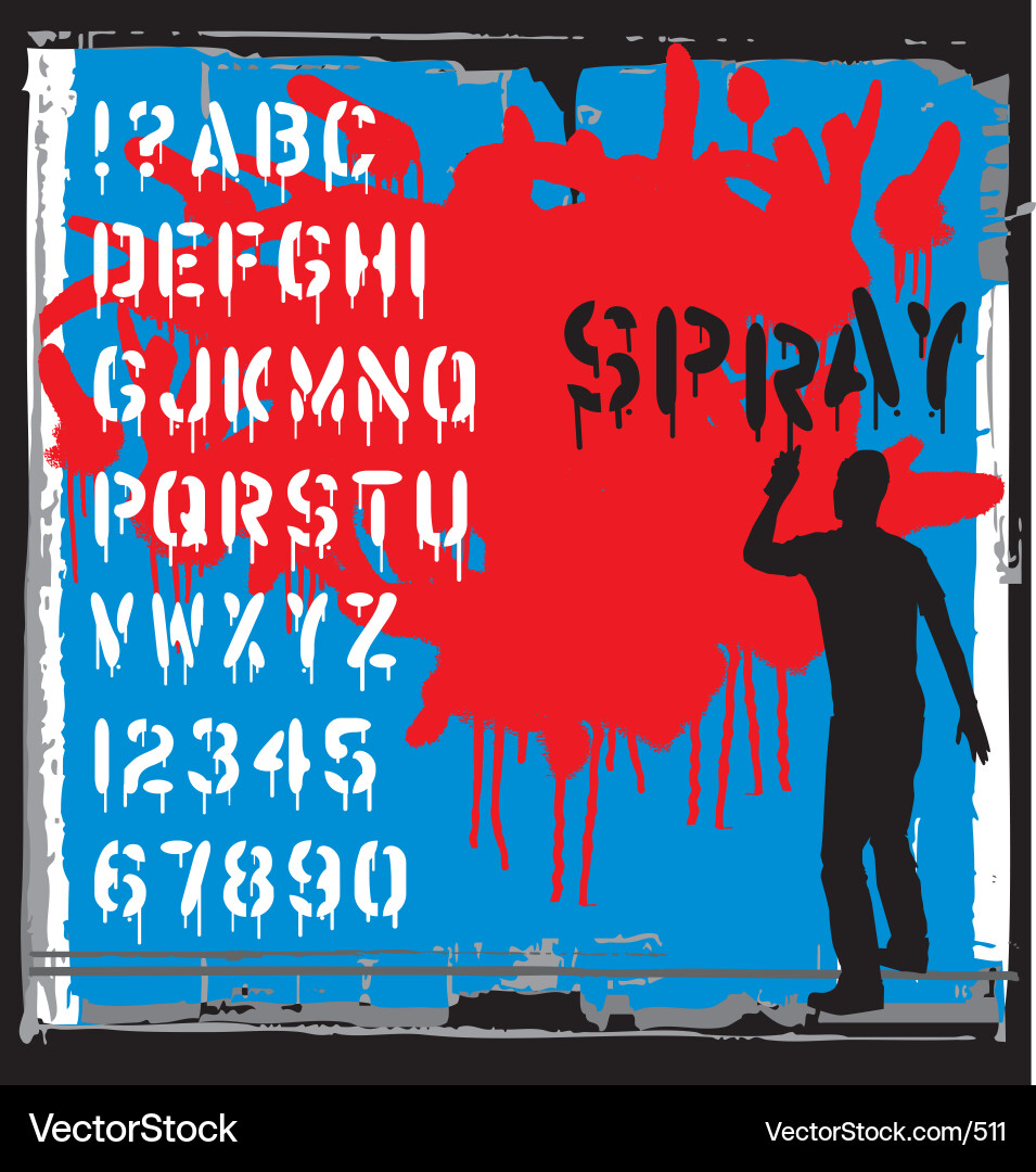 Spray font Royalty Free Vector Image - VectorStock