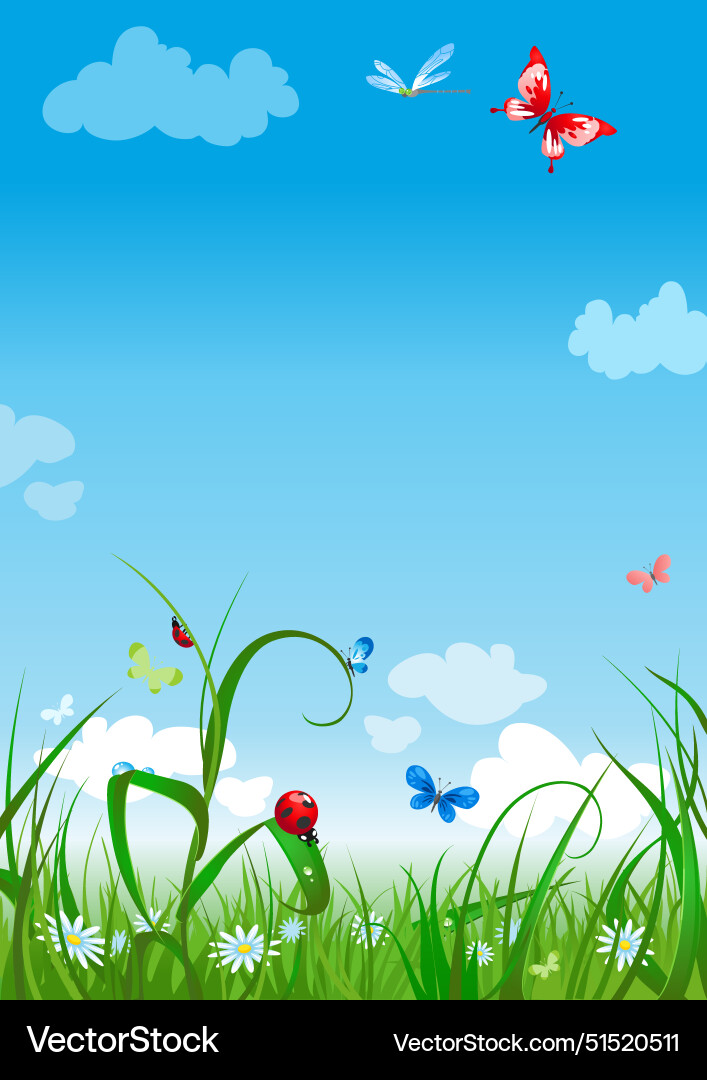 Summer meadow background Royalty Free Vector Image