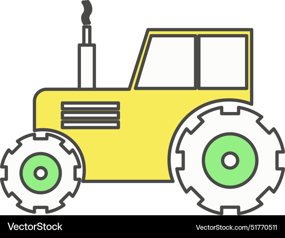 Tractor farm heavy machinery icon Royalty Free Vector Image