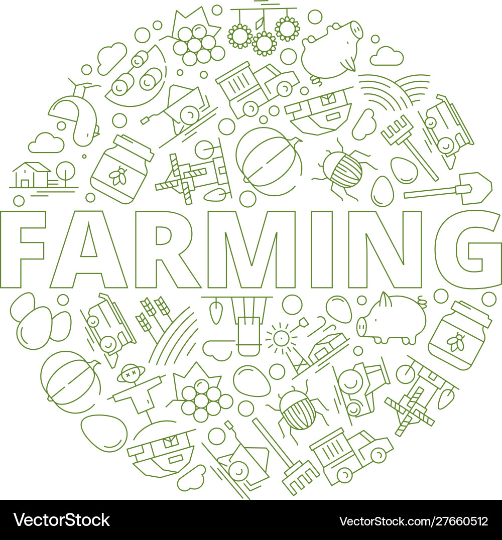 Agricultural background farm wheat rural Vector Image