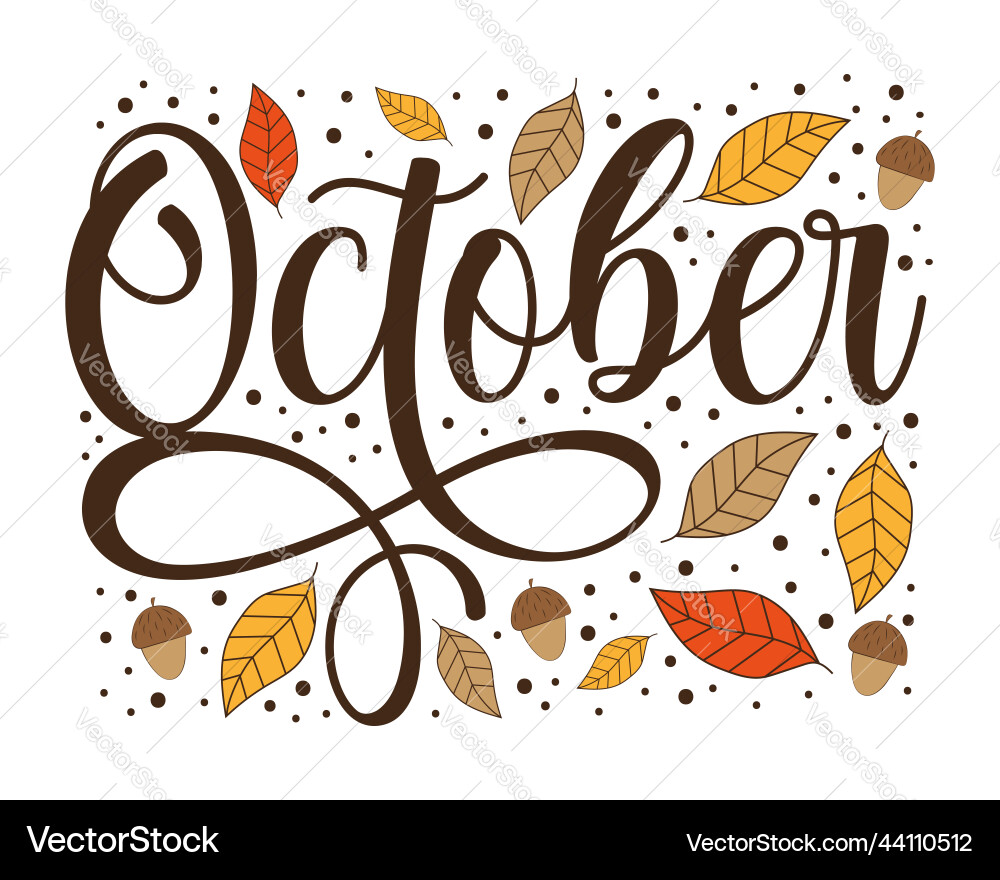 Autumnal October Greeting Royalty Free Vector Image