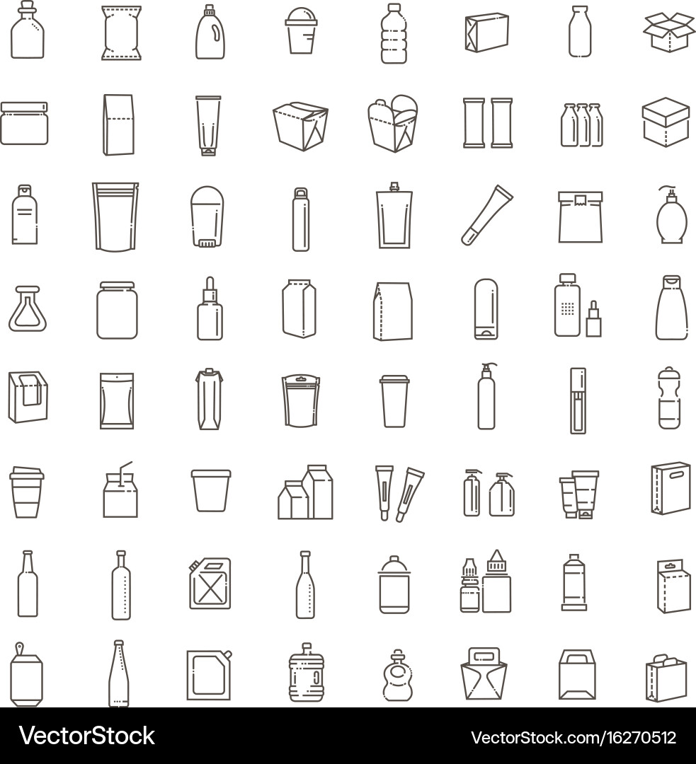 Bottle packaging collection Royalty Free Vector Image