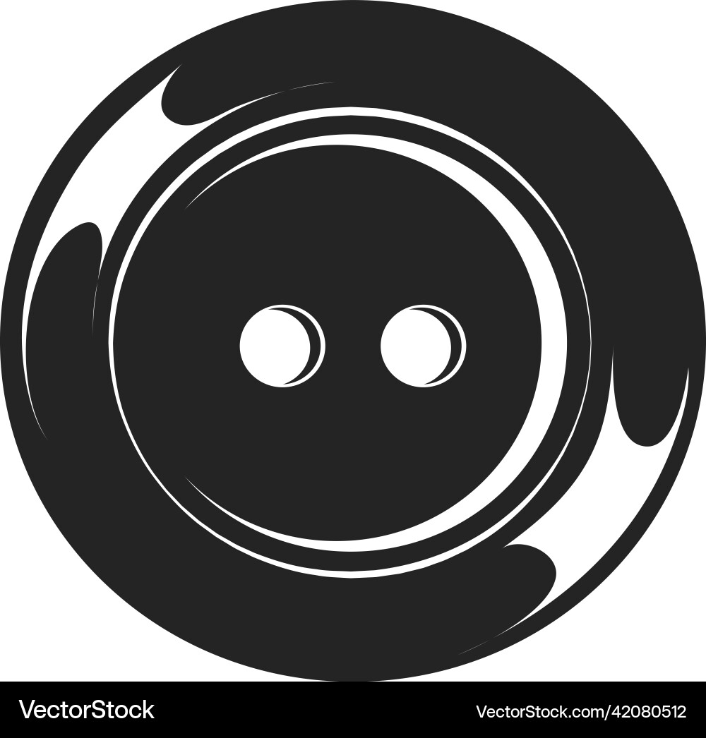 Button icon black round clothing fastener symbol Vector Image