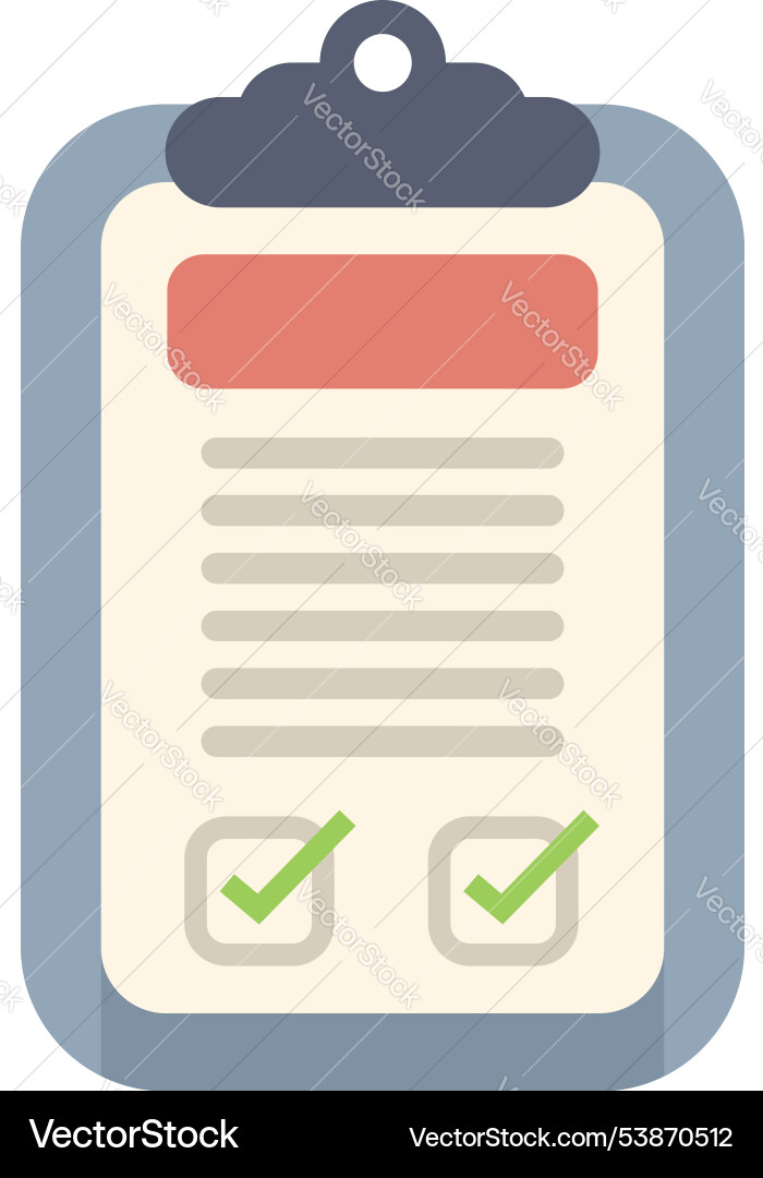 Clipboard showing completion with checkmarks Vector Image