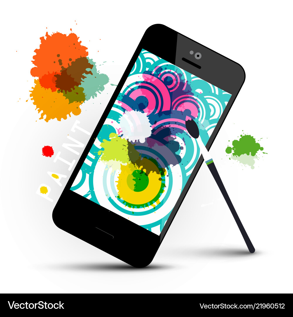 Creative art application on mobile phone Vector Image