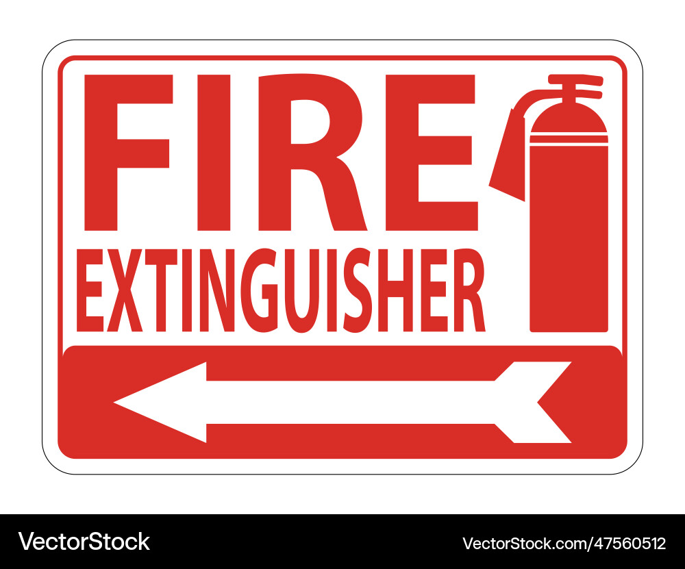Fire extinguisher sign isolate on white background