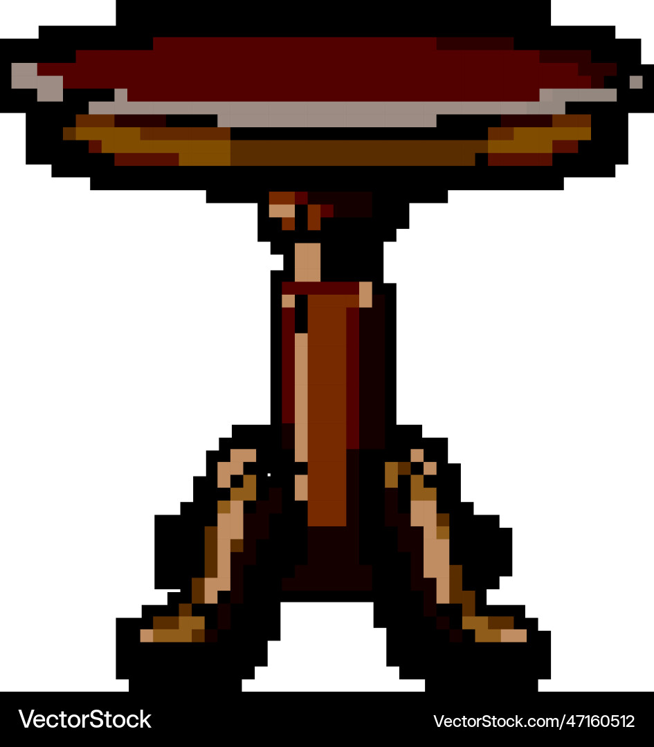 Furniture table dining game pixel art Royalty Free Vector