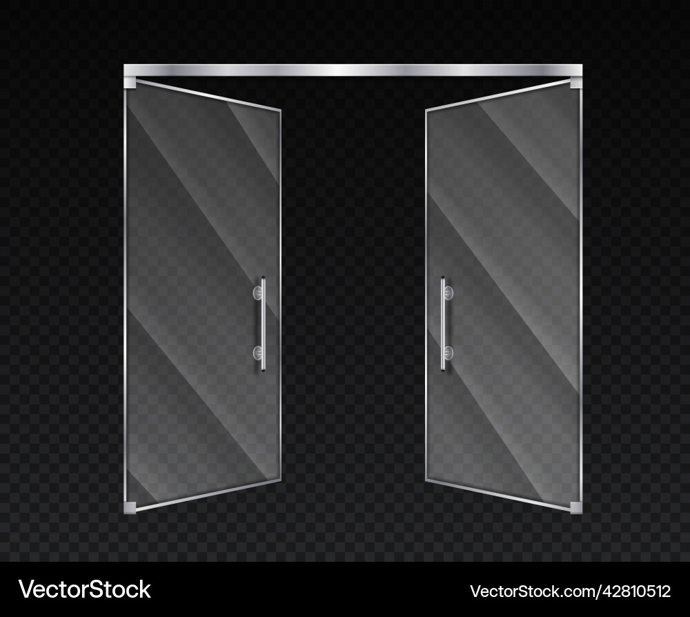 Glass door open Royalty Free Vector Image - VectorStock