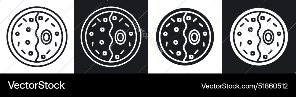 Kare raisu liner and solid icon set in black color