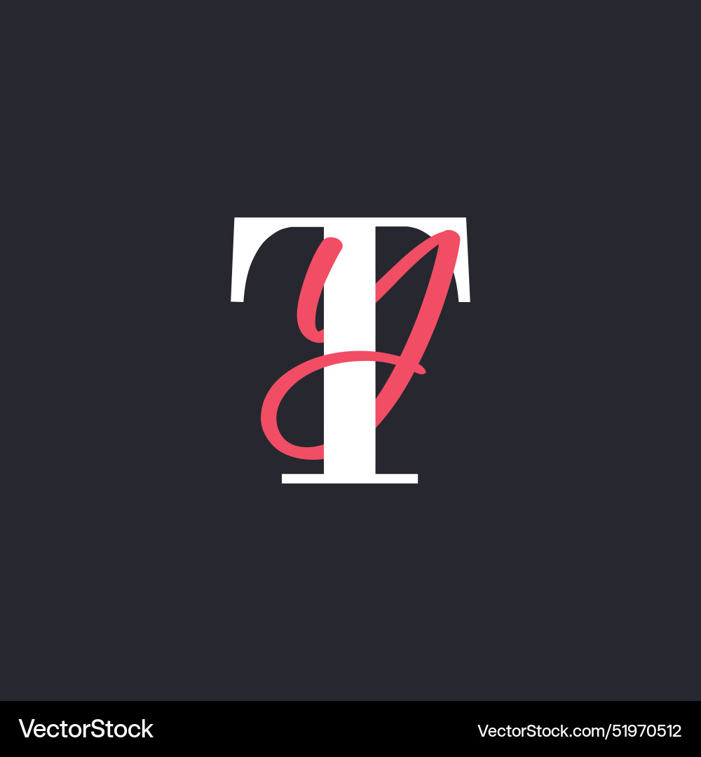 Letter ty logo perfectly blended initials Vector Image