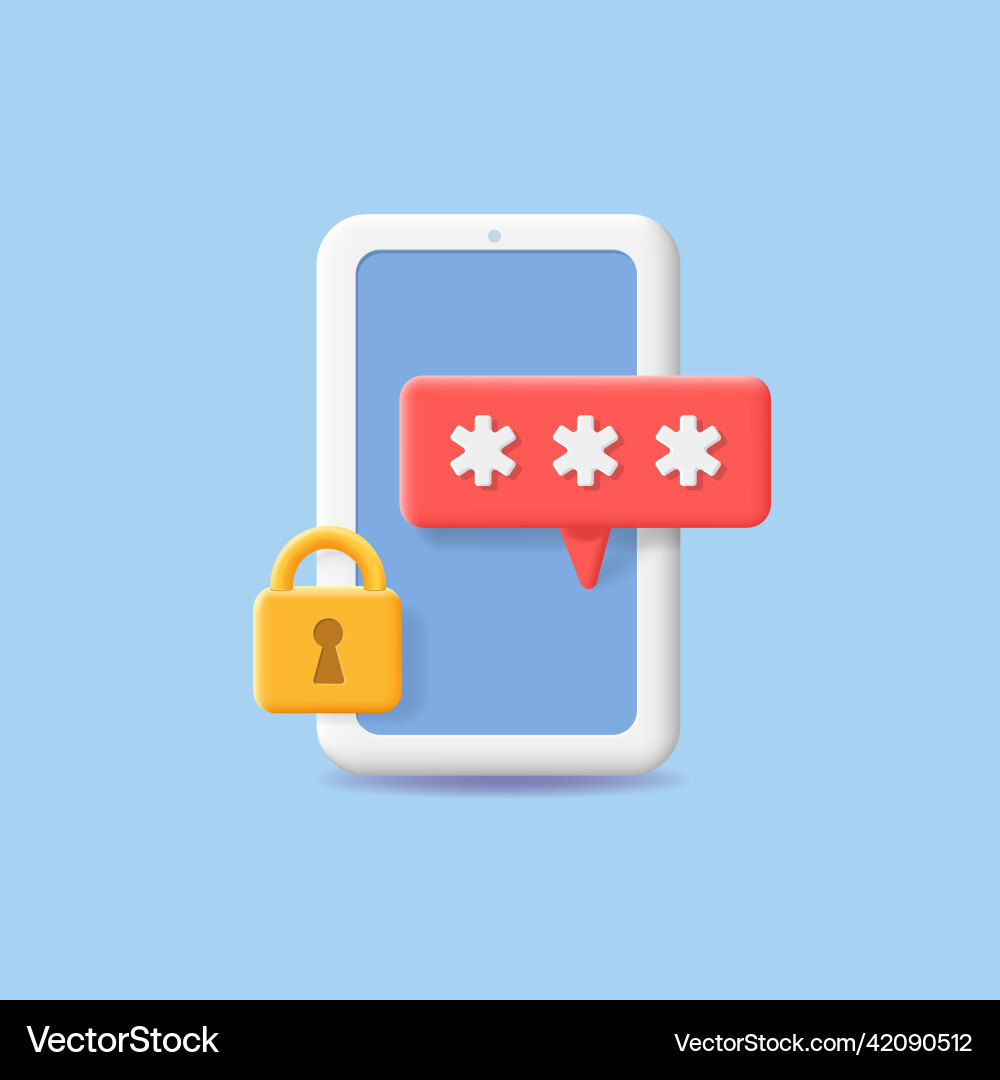 Phone password smartphone security locked screen Vector Image