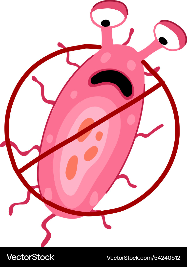 Protect anti bacteria cartoon Royalty Free Vector Image