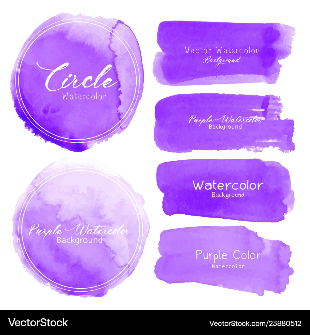 Purple Watercolor Brush Strokes Royalty Free Vector Image