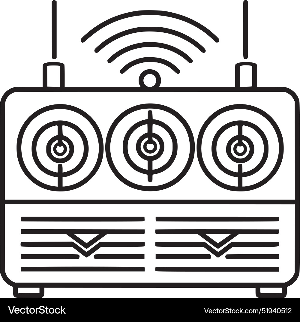 Radio icon technology communication Royalty Free Vector