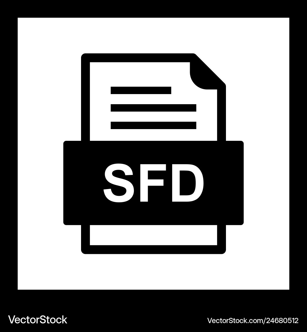 Sfd file document icon Royalty Free Vector Image
