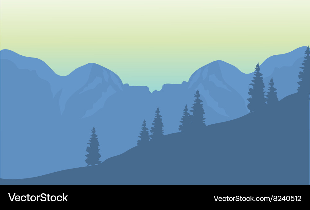 Silhouette of highlands Royalty Free Vector Image