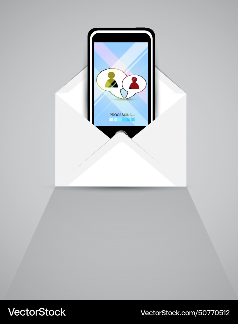 Smart phone send and recive letters Royalty Free Vector