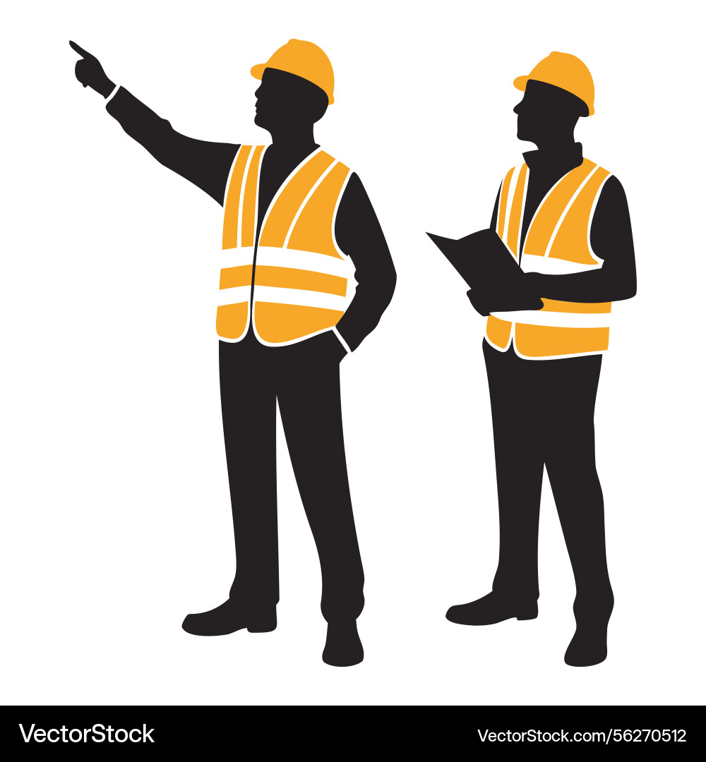 Two construction workers Royalty Free Vector Image