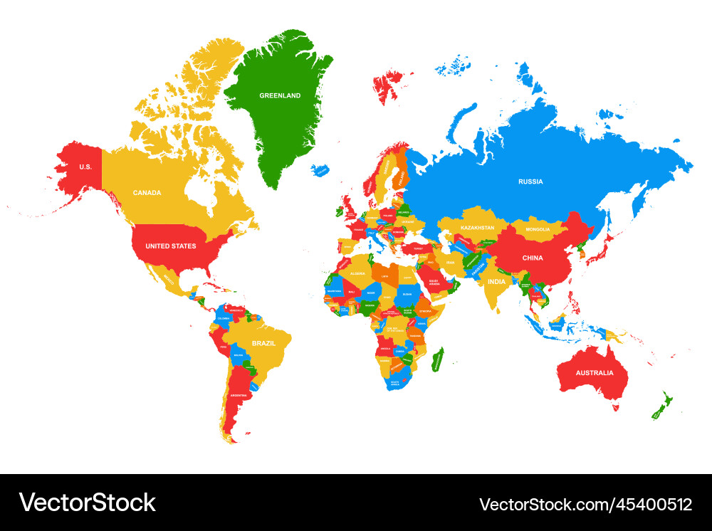 World Map - Political Royalty Free Vector Image