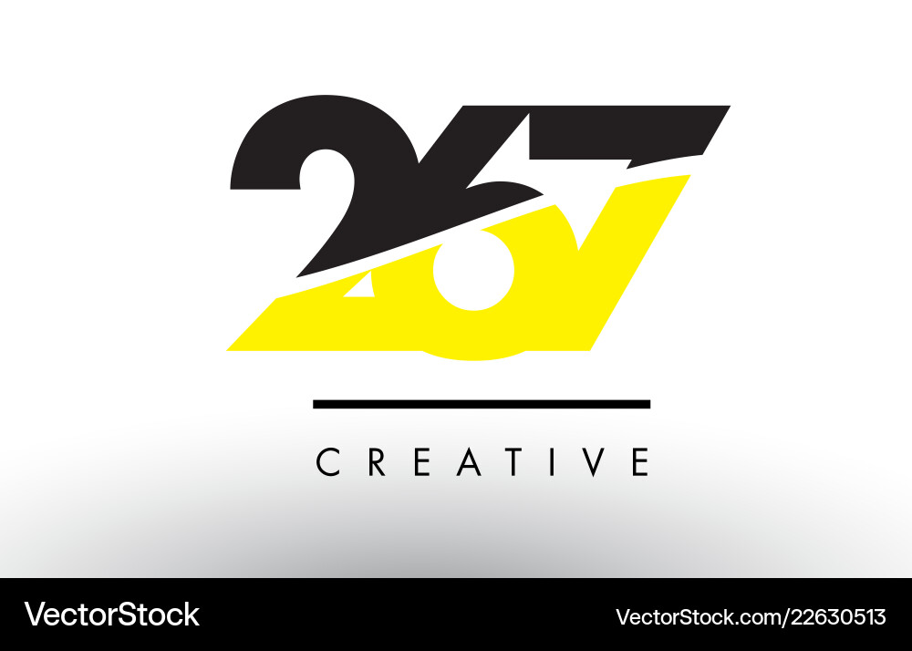 267 black and yellow number logo design Royalty Free Vector