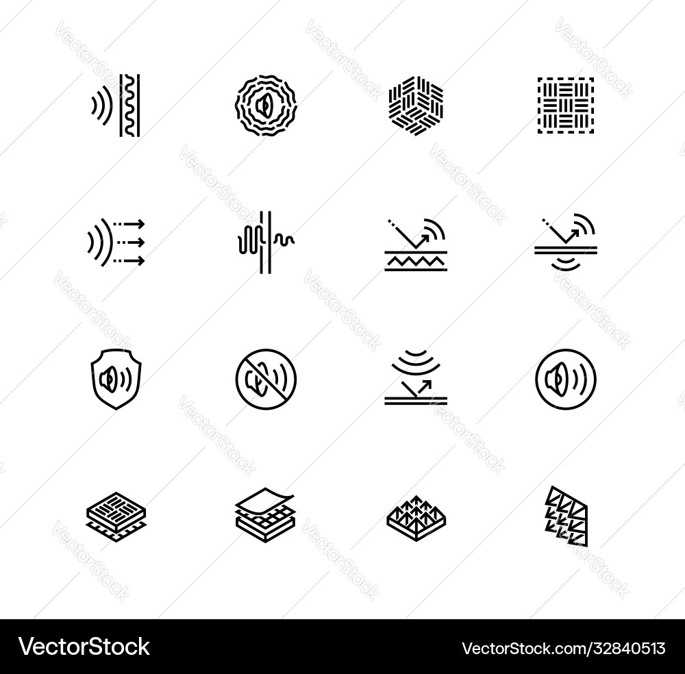 Acoustics and acoustical properties materials Vector Image