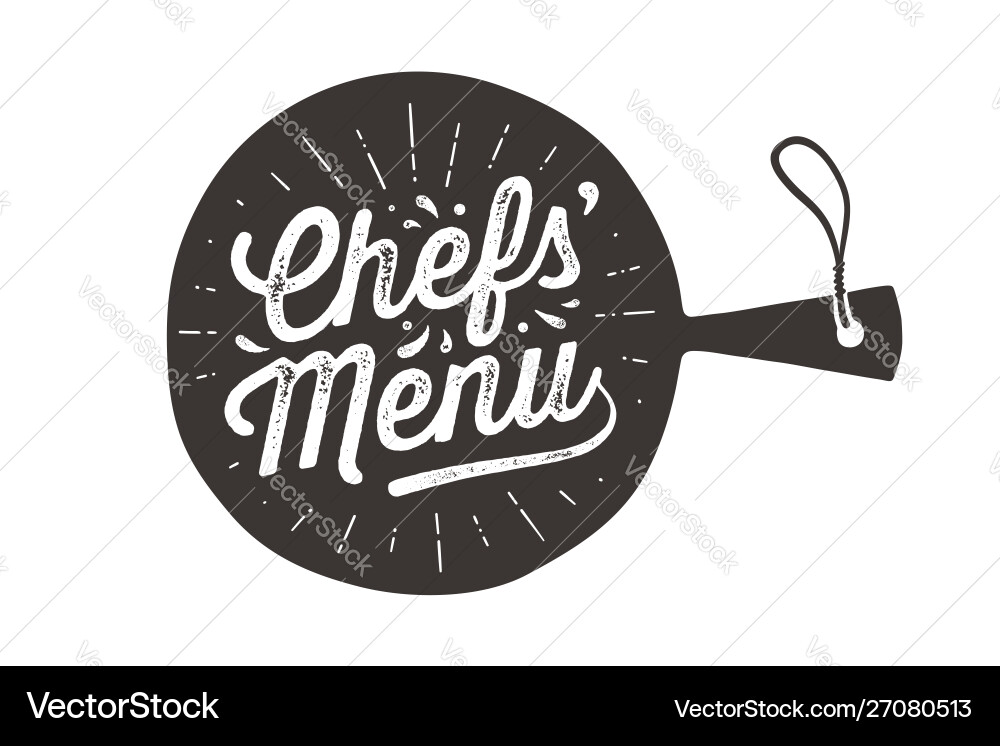 Chefs menu cutting board wall decor poster Vector Image