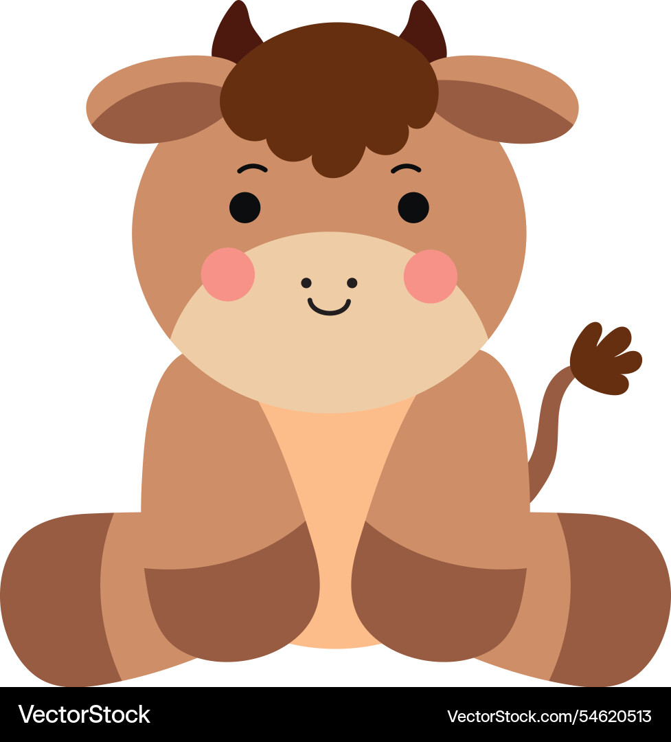 Cute bull animal Royalty Free Vector Image - VectorStock