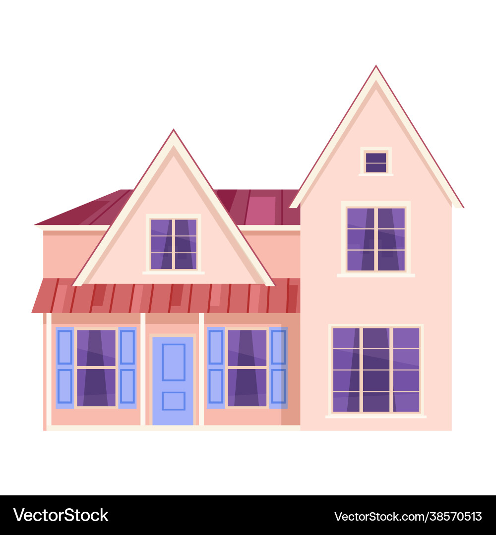 Cute cartoon house Royalty Free Vector Image - VectorStock