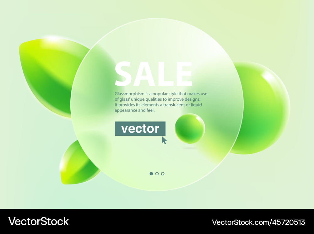 Eco friendly circle frame glassmorphism landing Vector Image