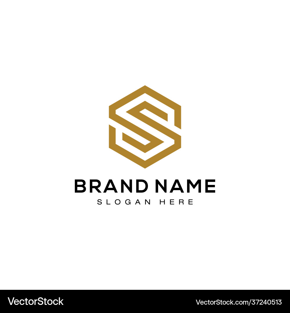 Initial letter s hexagon logo design Royalty Free Vector