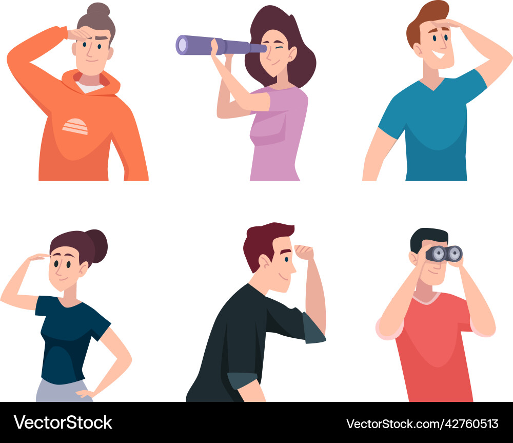 Looking forward happy purposeful people holding Vector Image