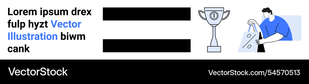 Man cleaning floor next to trophy symbolizing Vector Image