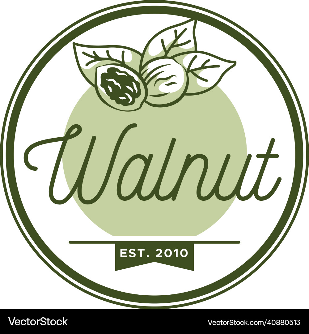 Modern design walnut leaf nature green logo Vector Image