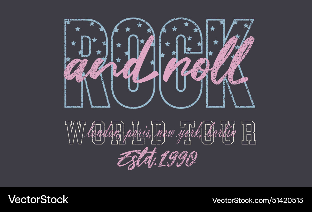 Music slogan graphic print design Royalty Free Vector Image