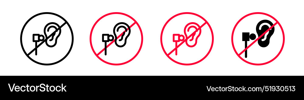 No earbud use icon for sound and wireless audio Vector Image
