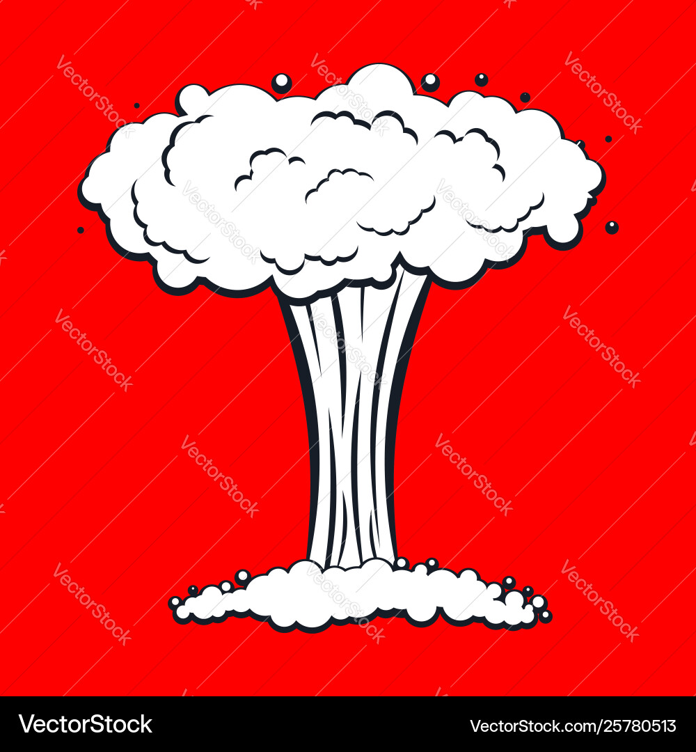 Nuclear explosion isolated war large red Vector Image