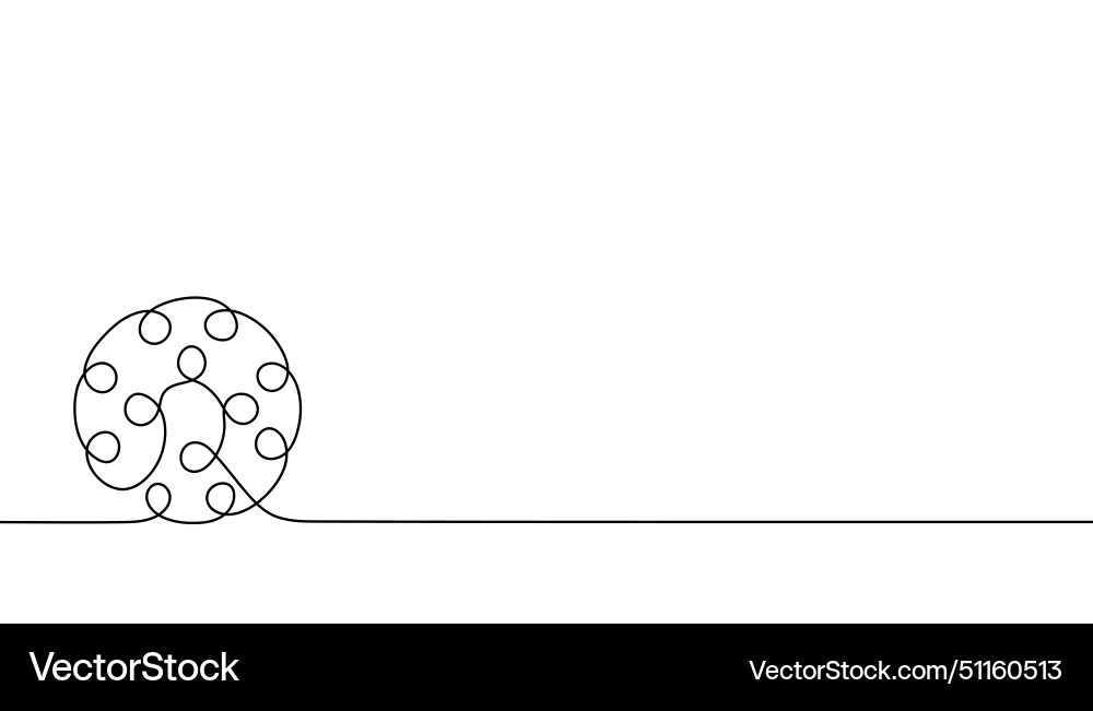 One line pickleball ball continuous drawing Vector Image