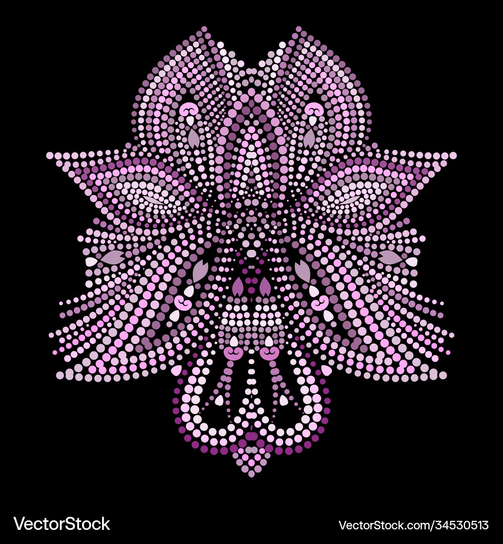Purple Lotus Dot Pattern Royalty Free Vector Image