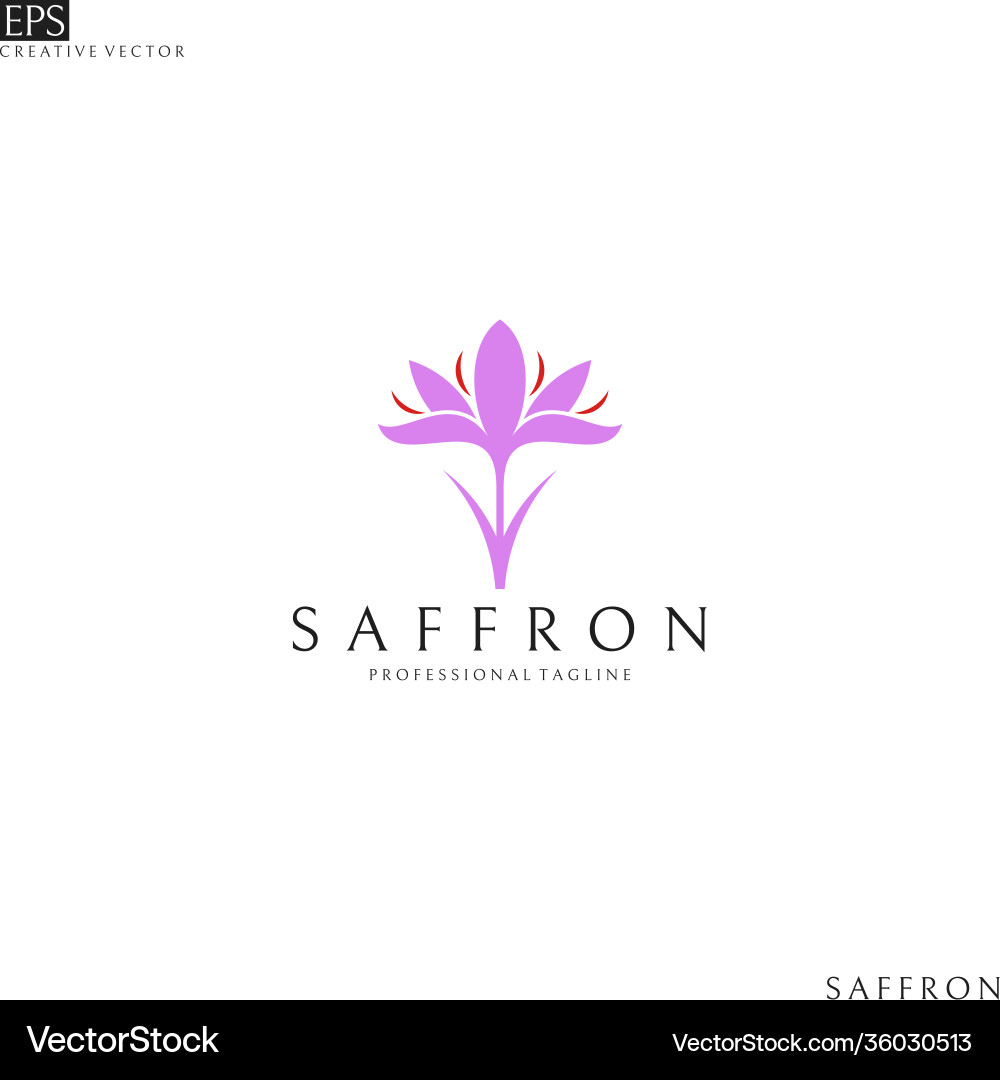 Saffron Flower Logo Royalty Free Vector Image - VectorStock