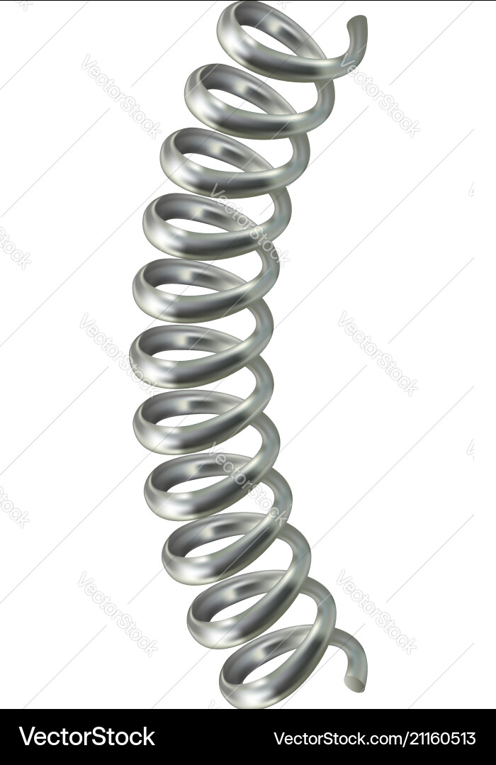 Silver spring cable mockup realistic style Vector Image